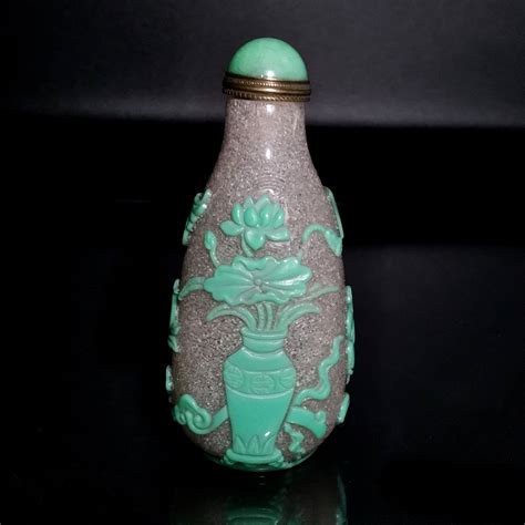 Chinese Snuff Bottle Peking Glass Immortal Objects Qianlong Seal Auction
