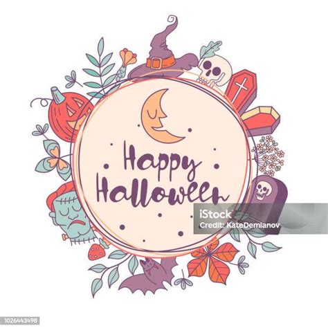 해피 할로윈 벡터 일러스트입니다 손으로 그린 인사말 카드 할로윈 파티에 초대 10월에 대한 스톡 벡터 아트 및 기타 이미지