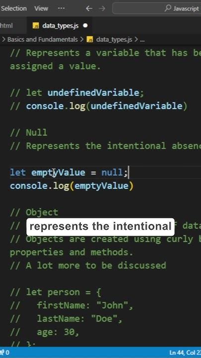Null Data Type In Javascript Youtube