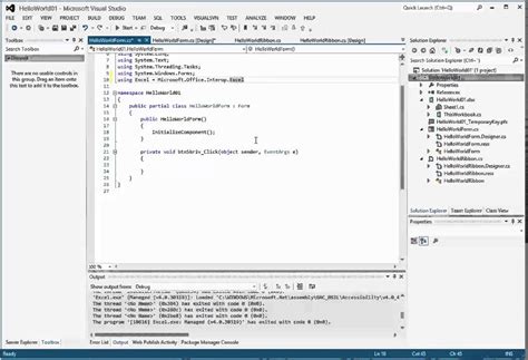 Excel Vsto Helloworld03 Youtube