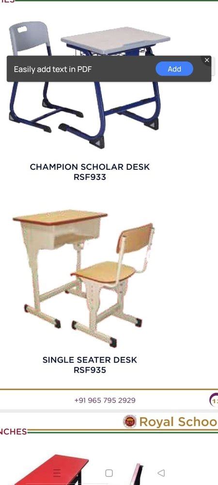 Stainless Steel Single Seater Classroom Desk At ₹ 5000piece In Pune
