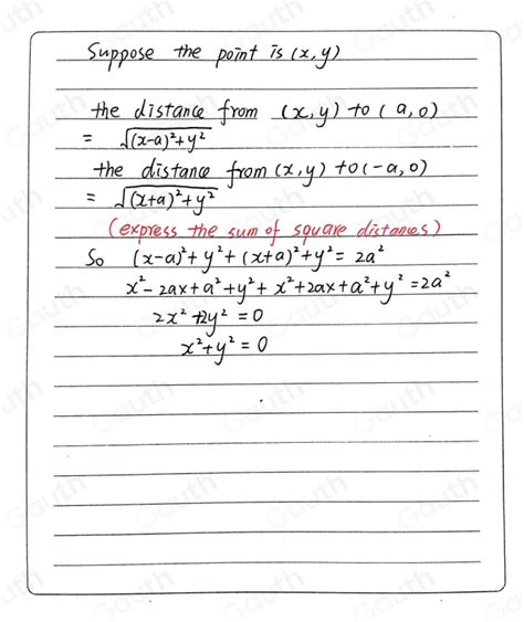 Solved The Sum Of Square Distance Of A Moving Point From The Points A