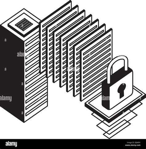database server center security data network vector illustration stock