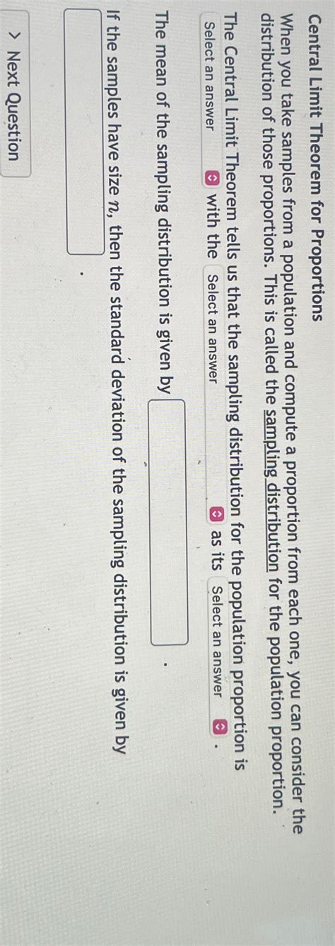 Solved Central Limit Theorem For Proportionswhen You Take