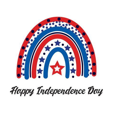 Happy Independence Day Rainbow Usa Liberty Symbol 4th Of July