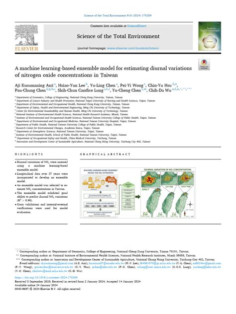 A Machine Learning Based Ensemble Model For Estimating 2024 Science Of The Pdf Air Pollution