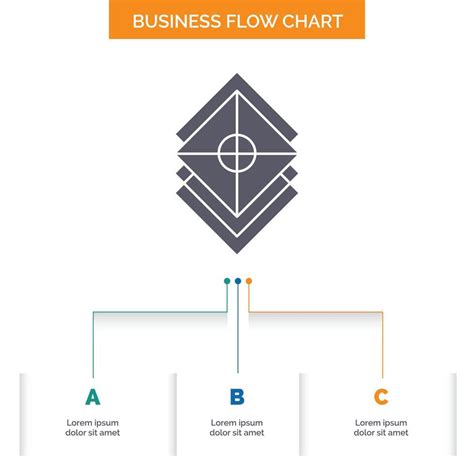 Arrange Design Layers Stack Layer Business Flow Chart Design With 3 Steps Glyph Icon For