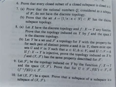 Solved 6 Prove That Every Closed Subset Of A Closed