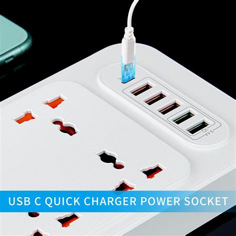 Power Outlet Strip 6 Way Universal Multi Socket Au Plug With Usb Type C Ports Fast Charging