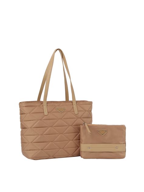 Quilted Design Tote Handbag Two Piece Set Handbagexpress