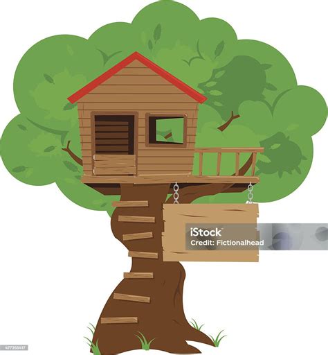 Colorful Cartoon Tree House Stock Illustration Download Image Now