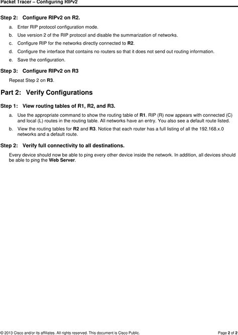 3218 Packet Tracer Configuring Ripv2 Instructions