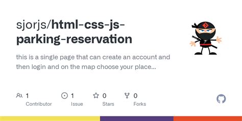 Github Sjorjshtml Css Js Parking Reservation This Is A Single Page That Can Create An