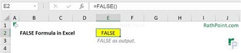 How To Use False Formula In Excel