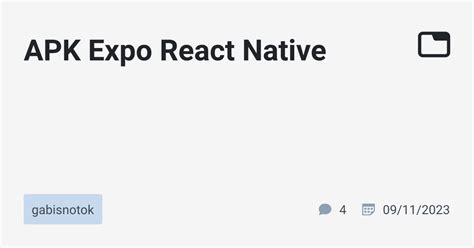 Apk Expo React Native · Gabisnotok · Tabnews