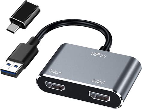 HTDYOO Usb To Dual Hdmi Adapter Plugable Usb To Hdmi Video Graphics Adapter For