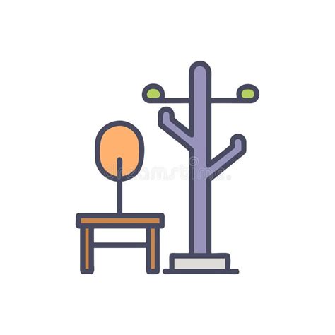 Functional Hall Tree For Versatile Use Stock Illustration