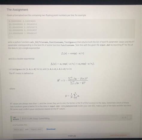 Lab Scipy Curve Fitting Introduction Chegg