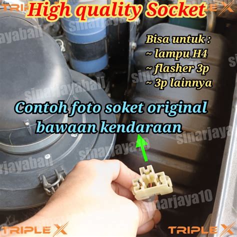 Jual Soket Lampu Utama H4 Original Socket Headlamp Headlight Mobil Motor Flasher Asli Konektor