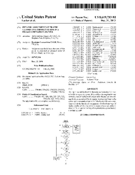 Pdf Us8619793 Dynamic Assignment Of Traffic Classes To A Priority