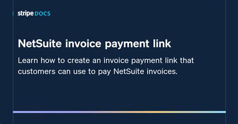Netsuite Invoice Payment Link Stripe Documentation