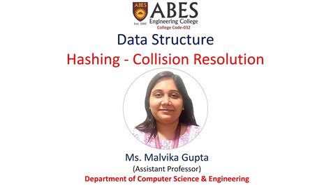 Hashing Collision Resolution Techniques Data Structure Abes Engineering College Ghaziabad
