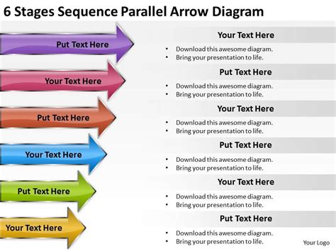 Business Flow Chart Sequence Parallel Arrow Diagram Powerpoint