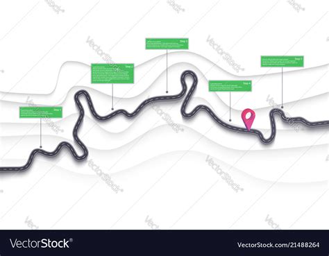 Road Map Infographics Template Winding Royalty Free Vector