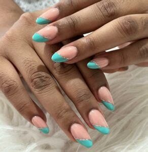 33 Pretty Turquoise French Tip Nails To Try