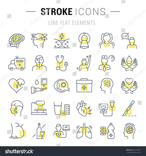 Set Vector Line Icons Sign Symbols Stock Vector Royalty Free 676159417 Shutterstock