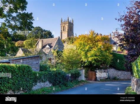 Blockley Village In Autumn Gloucestershire Cotswolds England Stock