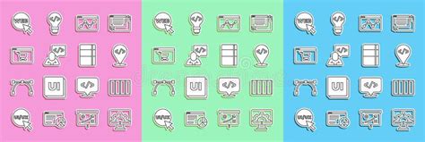 Set Line Web Development Color Palette Guide Front End Website