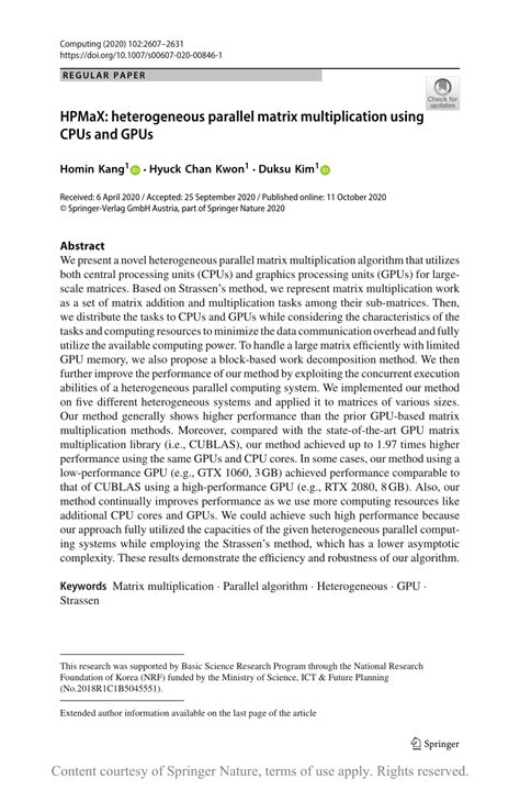 Hpmax Heterogeneous Parallel Matrix Multiplication Using Cpus And Gpus