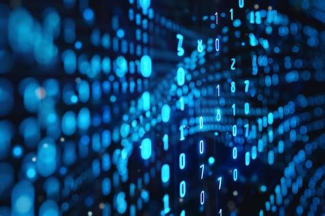 Premium Photo Digital Data Stream Of Blue Numbers And Code Flowing In The Dark Space Abstract