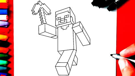Como Dibujar A Esteve Del Juego Minecraft Youtube