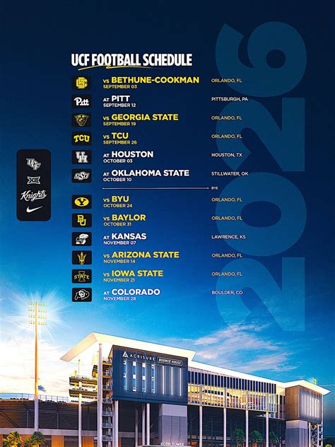 Ucf Big 12 Announce 2026 Football Schedule