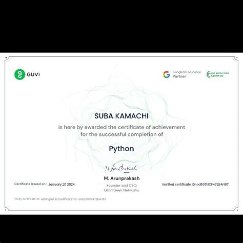 Suba Kamachi On Linkedin Delighted To Announce That Ive Successfully Completed The Python Course