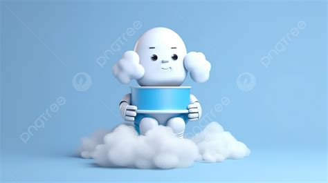 Android Robot Utilizing Cloud Computing Technology With 3d Rendering Server Background Digital