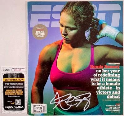 Ufc Ronda Rousey Signed Espn Magazine December 2015 Authentic Autograph