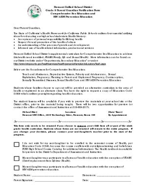 Fillable Online Grade Comprehensive Sex Ed Permission Slip Version Fax Email Print PdfFiller