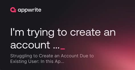 i m trying to create an account but the user is already exit threads