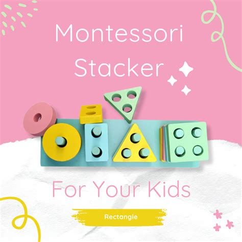 Rectangle Montessori Stacker Geometric Blocks Shape Erenjoy