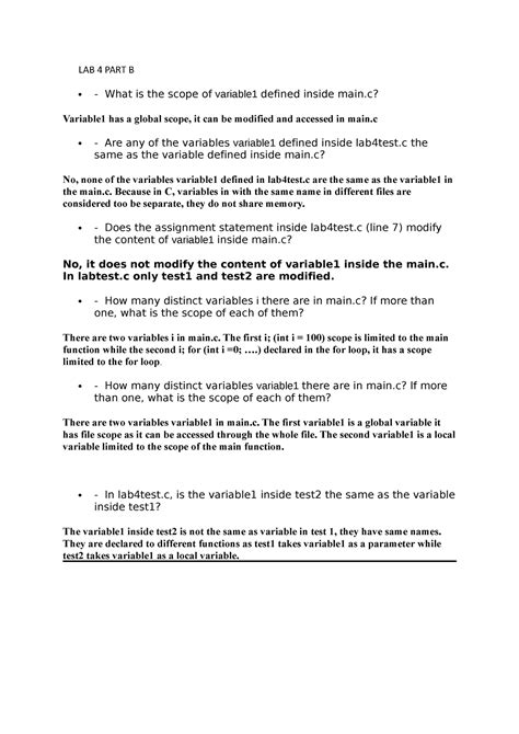 Lab 4 Part B Lab 4 B Lab 4 Part B What Is The Scope Of Variable1
