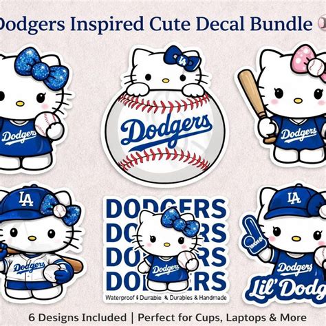 Dodgers Hello Kittys Svg Etsy