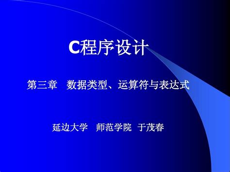 C语言程序设计第3章数据类型、运算符与表达式word文档免费下载文档大全