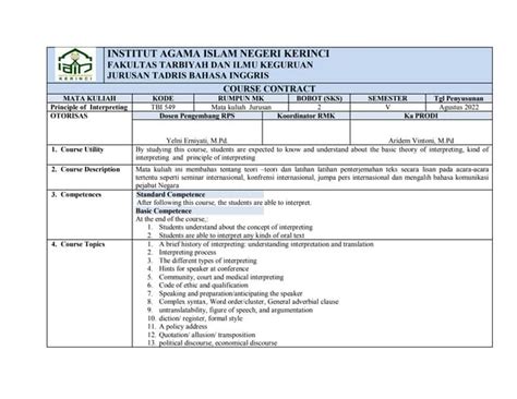 Course Contract Principle Of Interpretingpdf