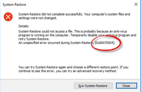 Quick Fixes System Restore Did Not Complete Successfully