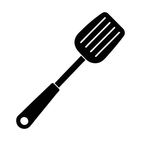 A Black And White Illustration Of A Spatula White Background 57221738