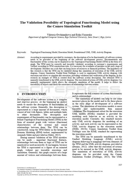 The Validation Possibility Of Topological Functioning Model Using Pdf Unified Modeling