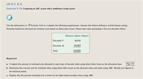 solved lo 5 2 5 3 exercise 5 6a computing overhead rates